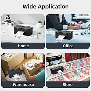 Meihengtong Thermal Label Printer - Milestone Shipping Label Printer High Speed Label Makers 4x6 Label Printer Compatible with Ebay,Shopify,UPS,Amazon,Etsy, Support Windows&Mac (Gray)