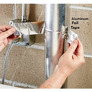 BlueNatHxRPR 1 inch x 65 feet Thickness 4.0 mil/0.1mm Aluminum Foil Tape Aluminum Air Duct Tape Professional Adhesive Aluminum Foil Tape for HVAC Pipe Repairs or More 3 Rolls