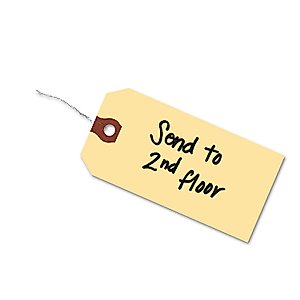 Avery Price Tags with Wire String Attached, 11.5 pt. Stock, 4-3/4" x 2-3/8", 1,000 Manila Hang Tags (12605)