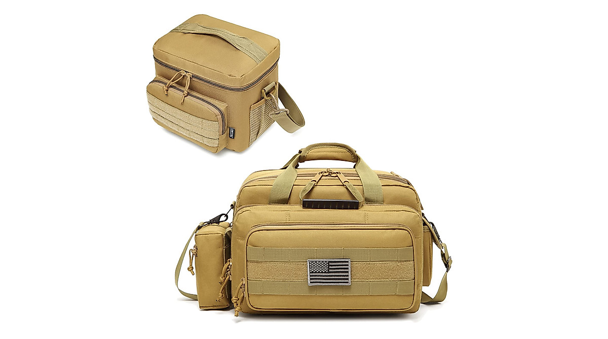 DBTAC Range Bag 2~4 Pistol Medium Size (Tan) + Tactical Lunch Bag (Tan ...