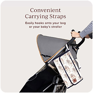 Portable Diaper Changing Pad by Candid Goods, Baby Changing Pad, Diaper Bag or Changing Table Pad with Smart Wipes Pocket, Lightweight & Waterproof Travel Changing Mat for Newborns (Cubs & Clouds)
