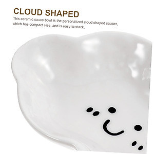 Cabilock 2pcs Dining Use Convenient Dish Ramekins Restaurant Bowls Candy Ketchup Dip Sish Appetizer Bowl Japanese Chinese for Holder Shape Plates Porcelain Shaped Snack Sauce Side Soy