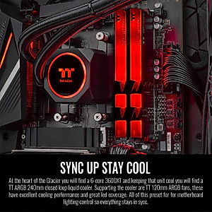 Thermaltake Glacier 370 Liquid-Cooled PC (AMD Ryzen 5 5600X, RTX 3070, 16GB RGB 3600Mhz DDR4 ToughRAM RGB Memory, 1TB NVMe M.2, WiFi, Win 10 Home) Gaming Desktop Computer S3WT-B550-37G-LCS