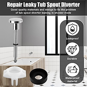 2pcs Tub Spout Diverter Repair Kit, Including 2 Diverter Valve Stems 2 Seals and Diverter Gates Shower Diverter Repair Kit Leaky Bathtub Faucet Repair Kit Bathtub Spout Repair Kit
