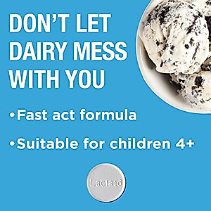 Lactaid Fast Act Lactose Intolerance Chewables with Lactase Enzymes, Vanilla, 60 Count (Pack of 1)