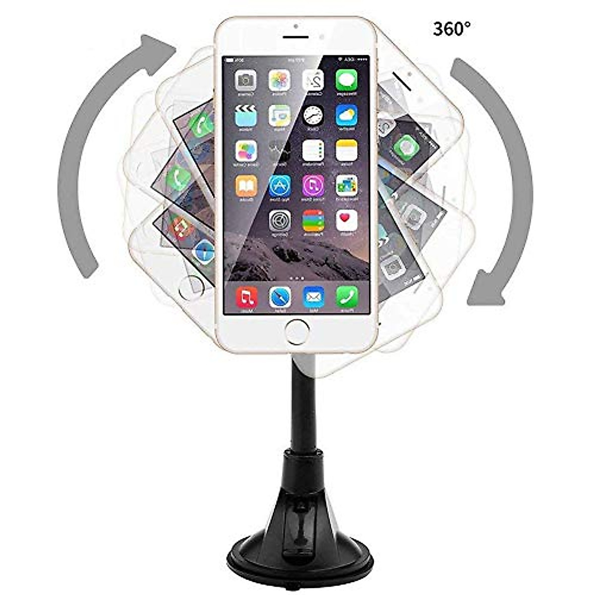 WeTest Universal Magnetic Cradle Windshield Dashboard Cell Phone Mount Holder with 7.8 Inches Flexible Aluminum Arm