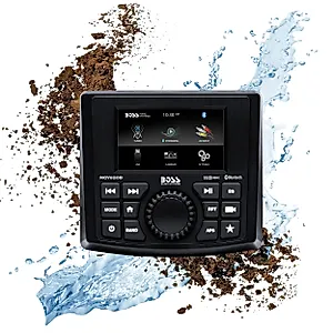 BOSS Audio Systems MGV520B Marine Gauge Receiver – Weatherproof, 3 Inch LCD, Built-in Amplifier, Bluetooth, Digital Media MP3 Player, No CD Player, USB Port, AM/FM Radio