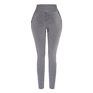 Women High Waist Yoga Pants Tummy Control Slimming Booty Leggings Workout Running Butt Lift Tights With Pockets 133