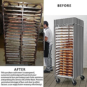 HMOCK Pan Bun Rack Cover for Commercial Bun Pan Bakery Rack - 20 Sheet,Waterproof and Dustproof Bun Rack Cover,23" W x 28" D x 64"