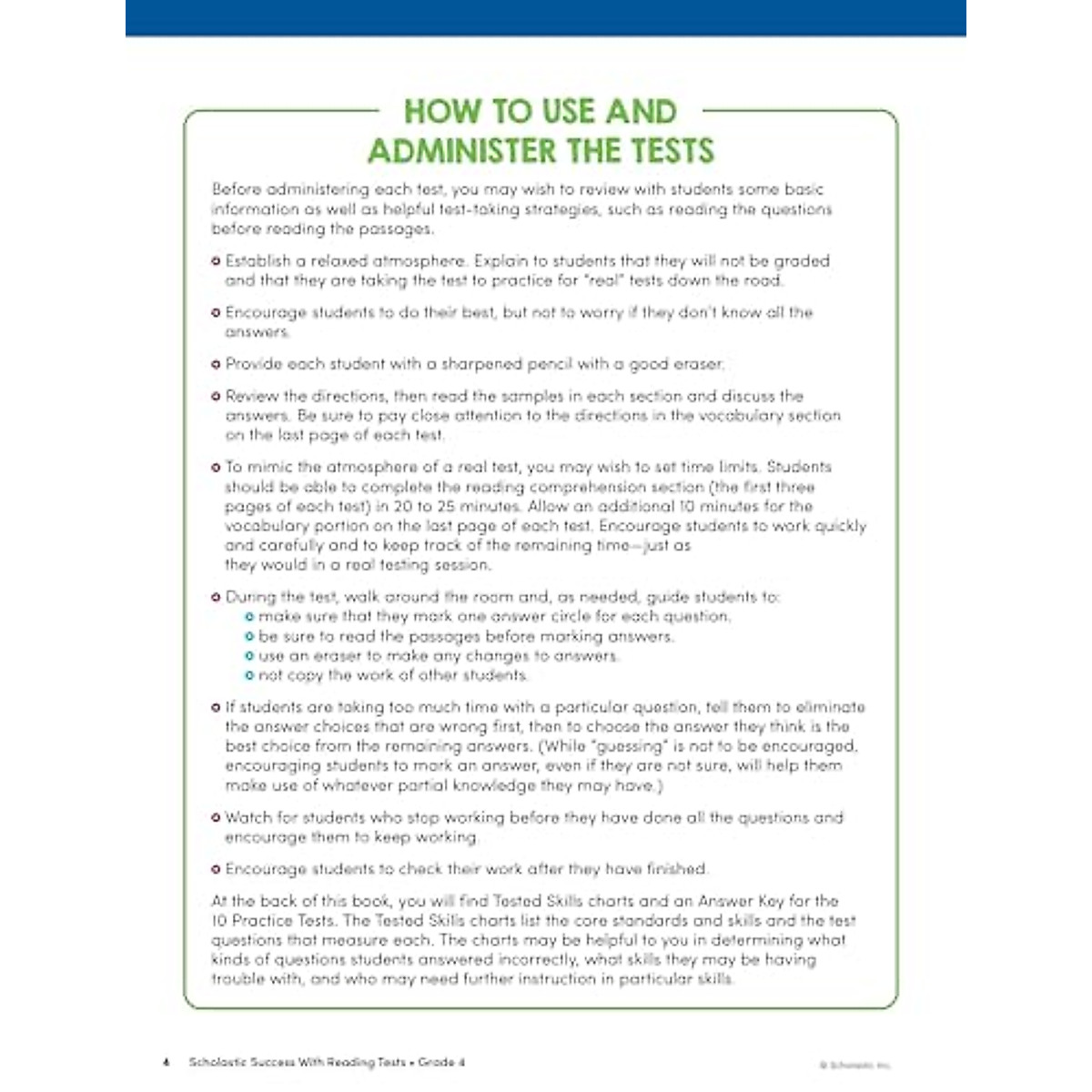 Scholastic Success with Reading Tests Grade 4 Workbook