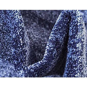 Unique Loom Del Mar Collection Area Rug - Lucille (9'x 12' Rectangle, Navy Blue/ Ivory)