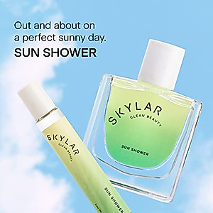 Skylar Sun Shower Eau de Parfum - Hypoallergenic & Clean Perfume for Women & Men, Vegan & Safe for Sensitive Skin - Woody Citrus Perfume with Notes of Lemon, Jasmine & Meadow Greens - 10mL /0.33 Fl oz