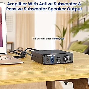 AIYIMA A3001 Mini Stereo Amp 200W Subwoofer Amplifier Class D Mono Amp with Full-Frequency & Sub Bass Home Audio Speaker amp