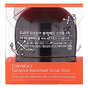 TONYMOLY Tako Pore Black Head Scrub Stick For Clogged powers, exfoliation, Removes excess sebum and gently exfoliates pores to pull out blackheads, whiteheads, and other skin impurities.