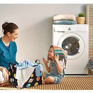 HIYAGON Kids Storage Basket Baby Boy Basket Gift Basket Empty Cute Toy Storage Bin Organizer Box Rectangular Room Decor for Home,Books(Planets)