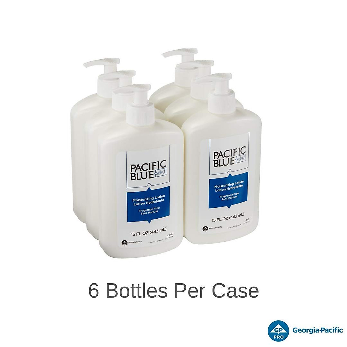 Pacific Blue Select Countertop Moisturizing Lotion by GP PRO (Georgia-Pacific), Unscented, 43461, 443 mL Per Bottle, 6 Bottles Per Case