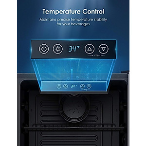 Miroco MI-EF001 3.2 Cu.Ft. Beverage Refrigerator Cooler, Drink Fridge with 3 Layer Glass Door, 3 Removable Shelves, Touch Control, Digital Temperature Display, Digital LED Display