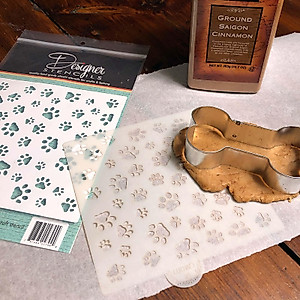 Mini Dog Paws Allover Cookie and Craft Stencil by Designer Stencils
