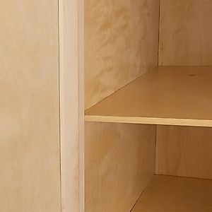 Quicklock RTA (Ready-to-Assemble) | Base Kitchen Cabinets - Shaker Style | 100% Plywood | Made in America | Soft Close Hardware (Raw Maple, 24" D x 18" W x 84" H Pantry)