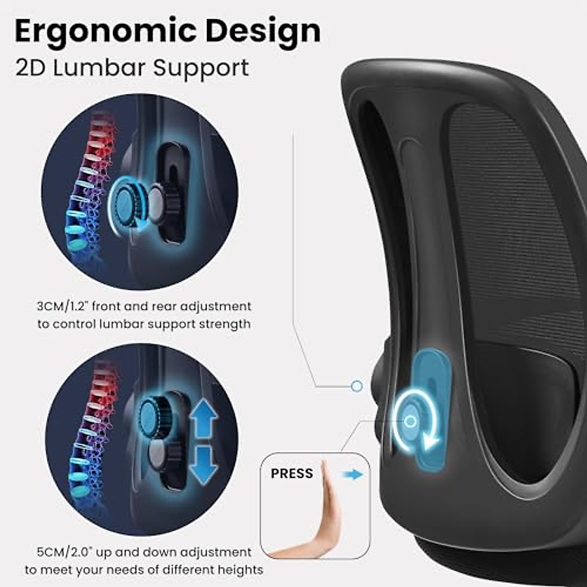 Razzor Drafting Chair Tall Ergonomic Office Chair Standing Desk Stool Chair with Adjustable Lumbar Support and Footrest Ring Executive Computer Chair
