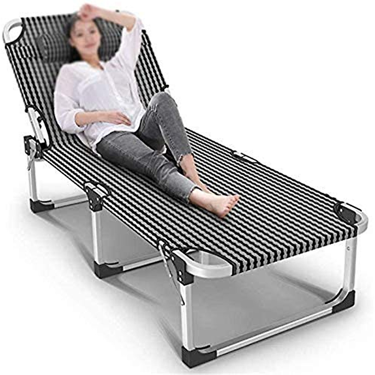 XZGDEN Lightweight Camping Chairs Garden Loungers Folding Chair Deck Chair Chaise Lounges, Terrace Recliner Beach Chair Folding Lounge Camping Pool Support 440 Pounds (Color : D)