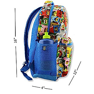 Lego Minifigures Boy's Girl's 16 Inch School Backpack (One Size, Lego Minifigures)