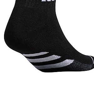 adidas Men's Cushioned Quarter Socks (3-Pair), Black/White/Onix Grey, Large