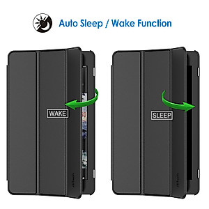 JETech Case for Amazon Fire 7 Tablet (7th Generation 2017 Release Only) Smart Cover with Auto Sleep/Wake (Black)