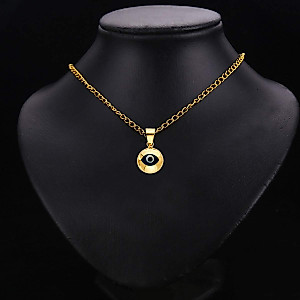 TGDJ 14k Yellow Gold Evil Eye Charm Pendant