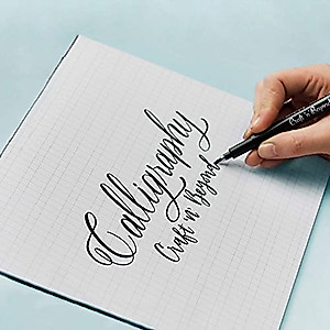 Craft 'n' Beyond Calligraphy Brush Pens Pack of 3 Small, Medium and Large Markers for Hand Lettering, Art Drawing, Sketching, Scrapbooking, Journaling - Beginner Kit with Fadeproof Black Ink