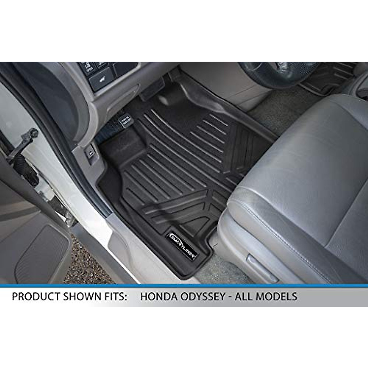 MAX LINER Custom Fit Floor Mats 3 Row Liner Set Black A0103/B0103 for 2011-2017 Honda Odyssey