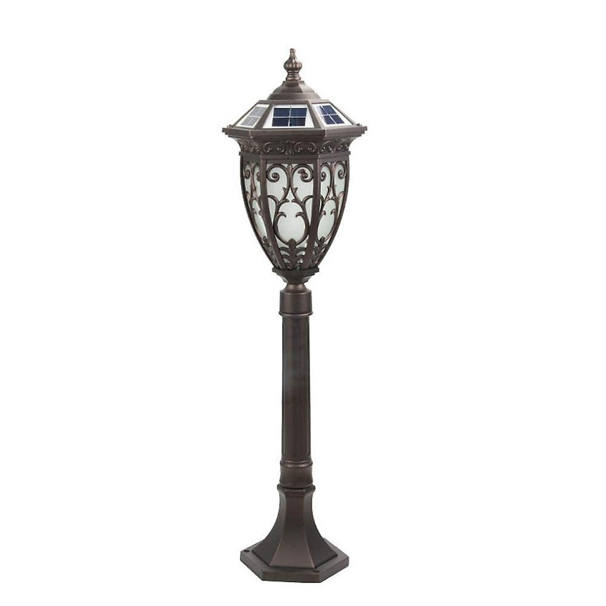 Lights Outdoor IP65 Waterproof Rainproof Victoria Solar LED Post Pillar Column Light European Antique Community Park Street Pole Light Villa Garden Landscape Lighting Fixture E27 Edison Stadium