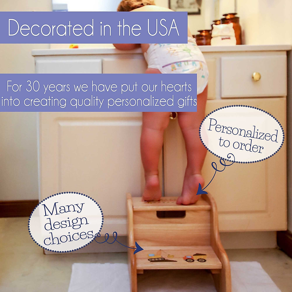 Personalized Espresso Step Stool (Dinosaur)