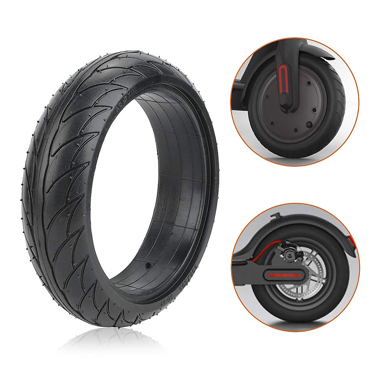 Maxmartt Electric Scooter Tire, Electric Scooter Tires Front Rear Solid Tire Wheel Cover Tyre Compatible with X-i-a-o-m-i Nineb-ot ES1 ES2 ES3 ES4 Electric Scooter, ID 5.3inch, OD 7.3inch