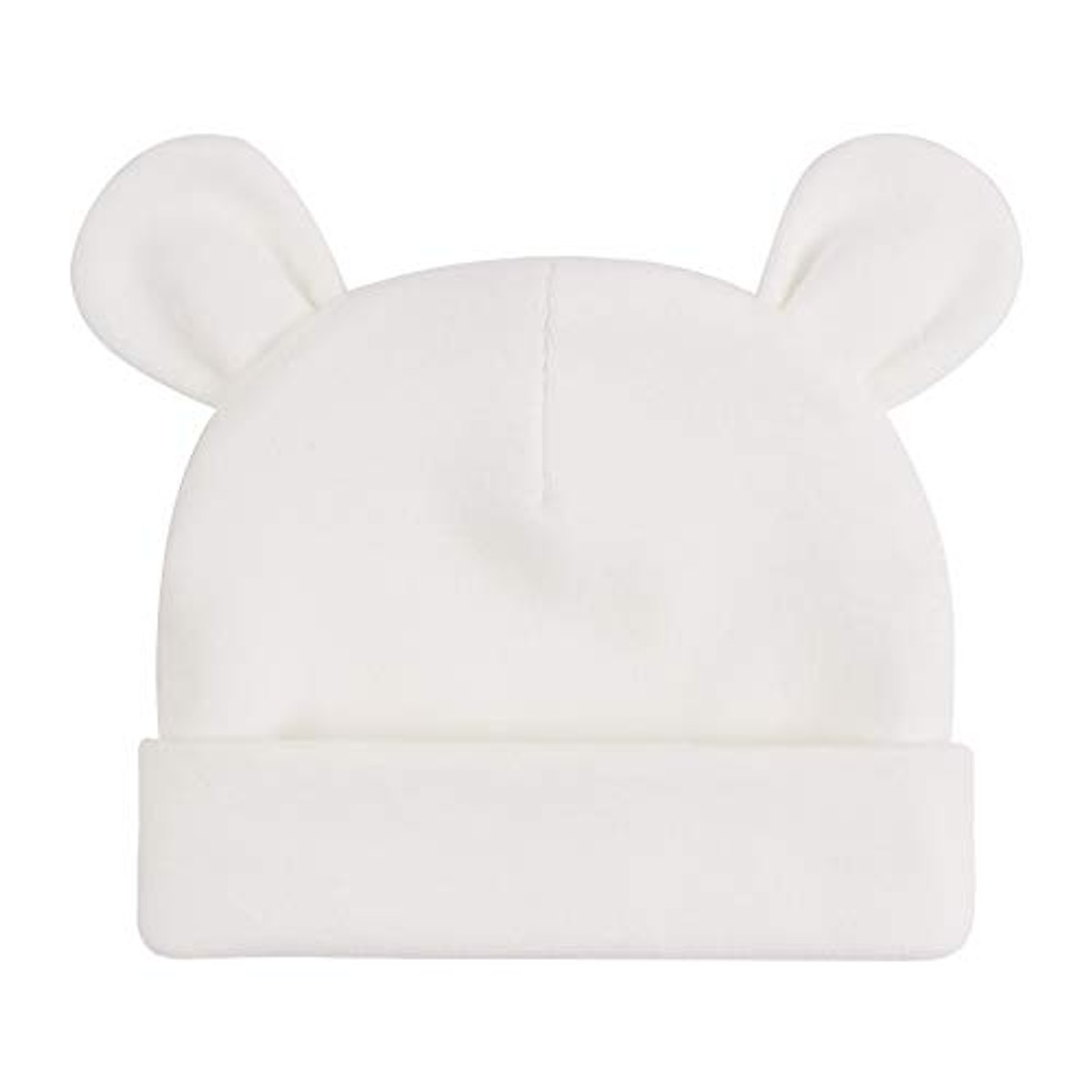 Duoyeree Baby Hat Newborn Hat Adorable Cotton Bear Ear Beanie Cap for Infant Girl Boy 0-6 Months, White