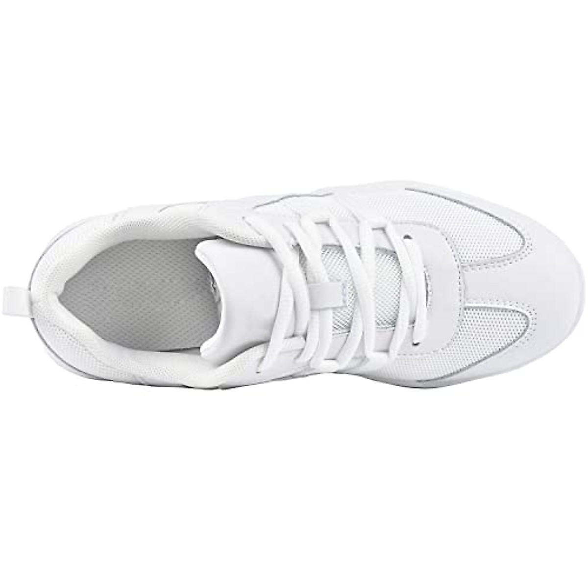 CADIDL Cheer Shoes Girls Cheerleading Dance Shoes Flats Walking Sneakers White 1 (M) US