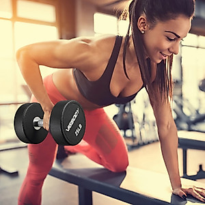 VIGBODY Dumbbell Weights Barbell with Metal Handles for Strength Training, Full Body Workout, Functional and HIT Workout Single