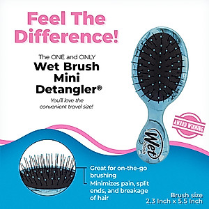 Wet Brush Squirt Detangler Hair Brushes, Artic Blue - Mini Detangling Comb with Ultra-Soft IntelliFlex Bristles Glide Through Tangles with Ease - Pain-Free Hair Accessories for All Hair Types