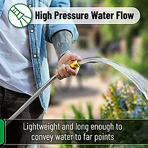 UNCO- Garden Hose, 10 Feet, Stainless Steel Hose, Metal Hose, Metal Garden Hose, Stainless Steel Garden Hose, Outdoor Hose, No Kink Garden Hose, Short Garden Hose, Garden Hose Metal