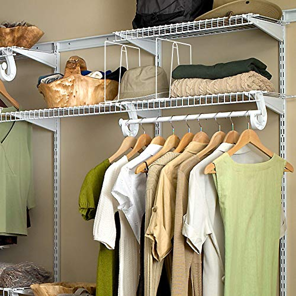 Kosiehouse Shelf Divider for Wire Shelving - Sturdy Wire Closet Shelf Divider Organizer and Storage Separator to Tidy Wardrobe Clothes
