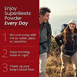 HumanN SuperBeets Black Cherry - Beet Root Powder - Nitric Oxide Boost for Blood Pressure, Circulation & Heart Health Support - Non-GMO Superfood Supplement - Natural Black Cherry Flavor, 30 Servings