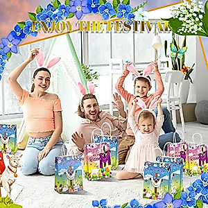 100 Pcs Easter Treat Bags He Is Risen Candy Favor Bags Easter Party Goodie Bags Easter Gift Bags with Handles Easter Religious Gifts Bags for Kids Child Egg Hunt Cookie Easter Bags for Easter Party