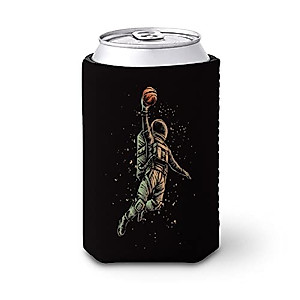Can Cooler Sleeves Coozies for Cans And Bottles Insulators Basketball Astronaut Space Print PVC Elastic Reusable