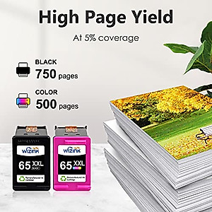 65XL Ink Cartridge Combo Pack Replacement for HP 65XL XL Ink Cartridge Black and Color for  DeskJet 3755 3752 3772 3720 Envy 5058 5052 5055 5034 5032 Deskjet 2652 2624 2655 2680 AMP 100 105 120