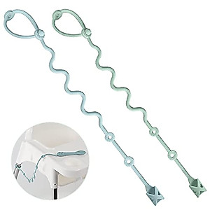Baby Spoons Holder Strap Pacifier Clip Highchair Accessories-Gelinor First Stage Baby Led Weaning Feeding Supplies(Green and Blue)-No Spoons