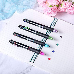 favide 20 Pack 0.7mm 4-in-1 Multicolor Ballpoint Pen，4-Color Retractable Ballpoint Pens for Office School Supplies Students Children Gift