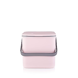 Minky Homecare Kitchen Compost Bin – Countertop Food Waste Caddy with Easy Wipe Clean Interior – Made in The UK - 3.5L (0.9 gal.) (Pastel Pink)