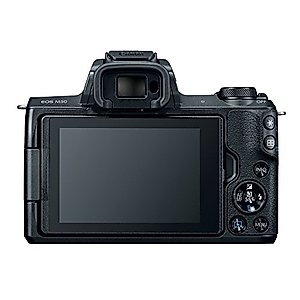 Canon EOS M50 Mirrorless Digital 4K Vlogging Camera with Dual Pixel CMOS Autofocus, DIGIC 8 Image Processor, Built-in Wi-Fi, NFC and Bluetooth technology, Body, Black