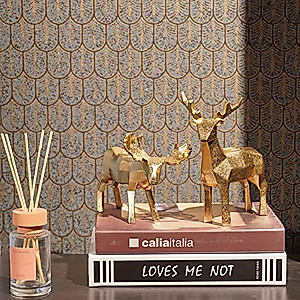 Candle Holder Aesthetic Room Decor - Christmas Set of 2 Origami Candle Holders,Resin Reindeer Candlestick,Xmas Reindeer Table Decoration for Holiday/Wedding/Housewarming