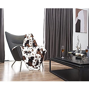 NativeSkins Faux Cowhide Throw Blanket (4.2 x 5.3 ft) - Plush and Cozy Cow Print